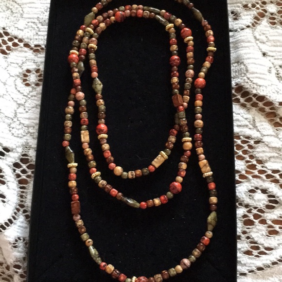 Jewelry | Vintage Long Multi Fall Colored Beaded Necklace | Poshmark